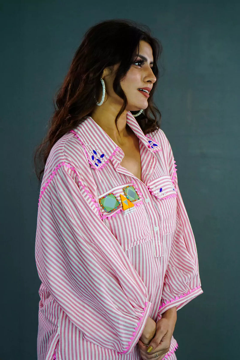 Malai Cotton Shorts Co‑Ord Set | Kasha Hai Boutique